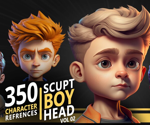 ArtStation - 350 Boy Head Sculpt - VOL 02 - Character references | Artworks