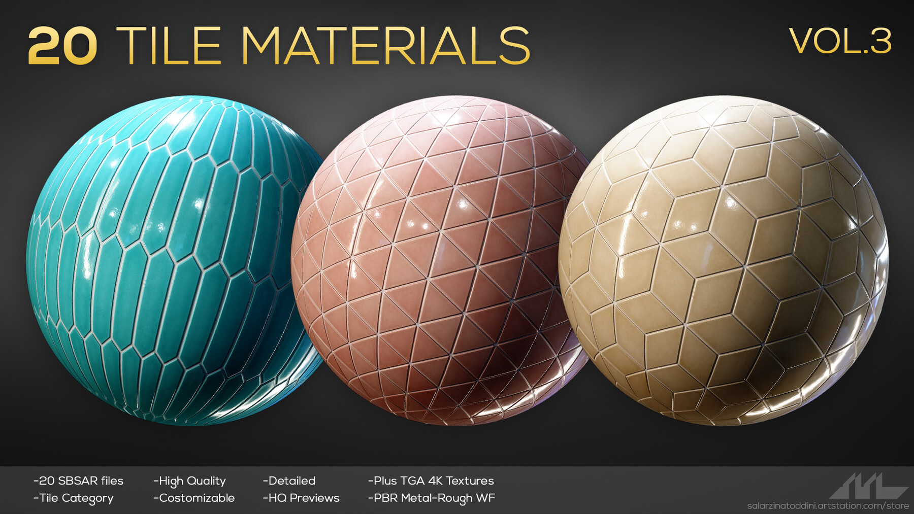 ArtStation - 20 Tile Materials - Base Materials Vol.3 | Game Assets