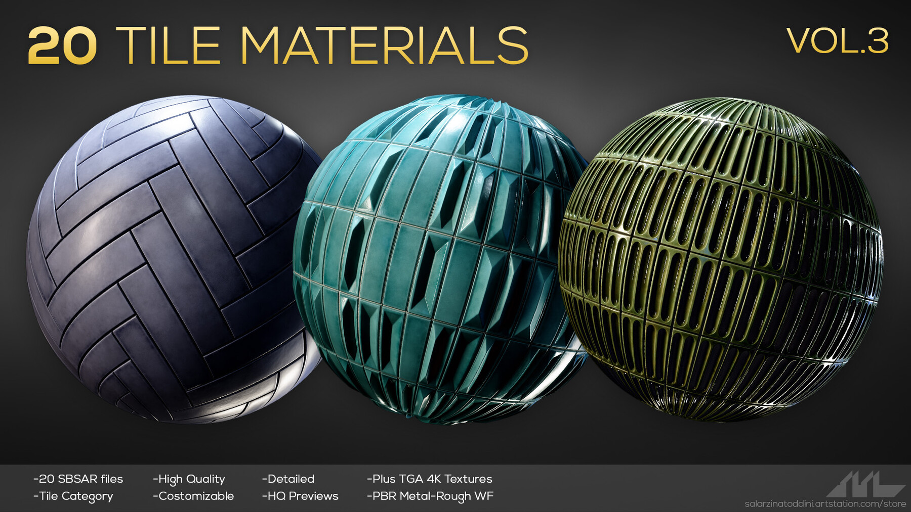 ArtStation - 20 Tile Materials - Base Materials Vol.3 | Game Assets