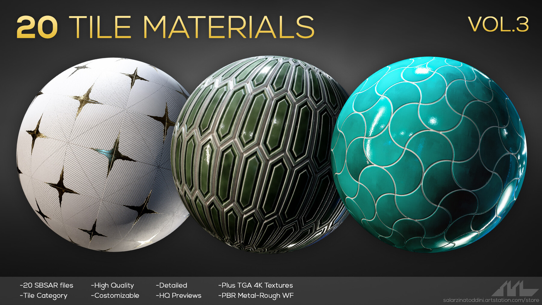 ArtStation - 20 Tile Materials - Base Materials Vol.3 | Game Assets