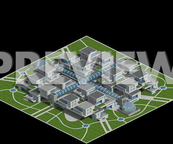 ArtStation - Architecture (Tile#0039, 2x2) – Dimetric Projection ...