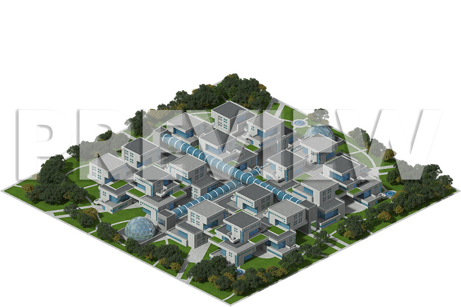 ArtStation - Architecture (Tile#0039, 2x2) – Dimetric Projection ...