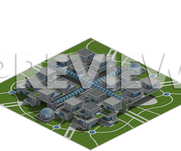 ArtStation - Architecture (Tile#0039, 2x2) – Dimetric Projection ...