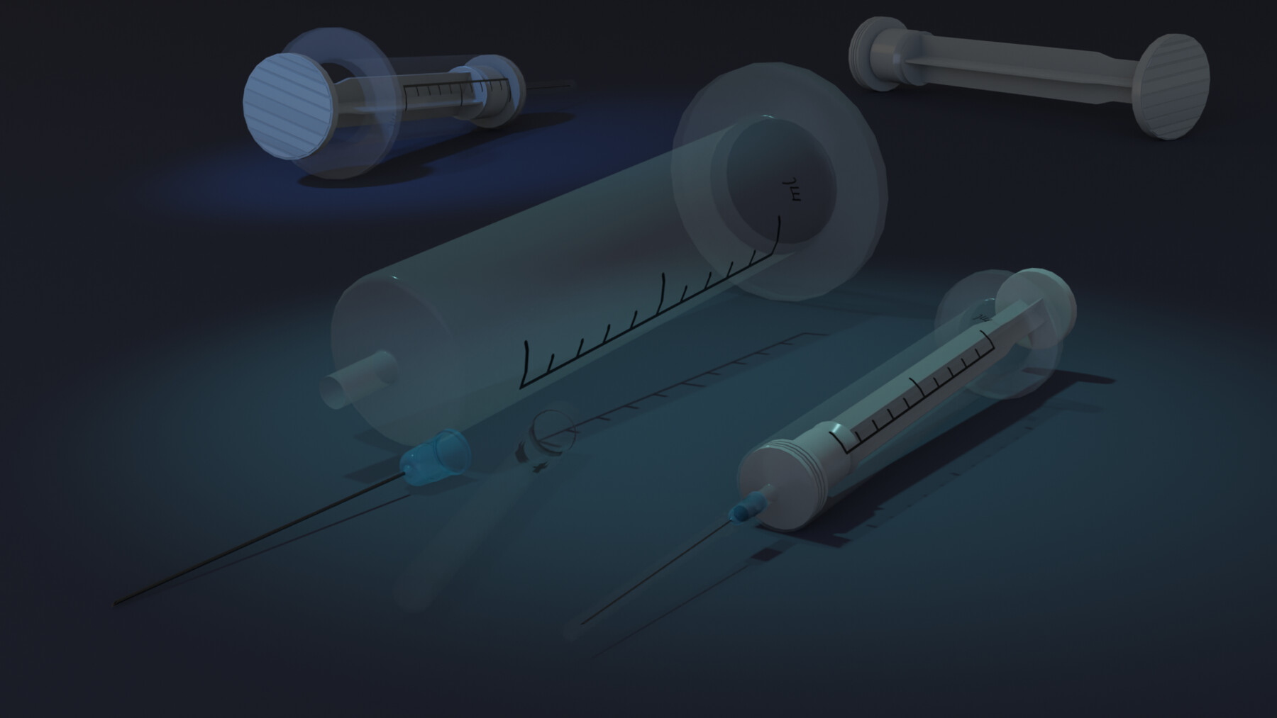 ArtStation - Medical syringes Low-poly 3D model | Resources