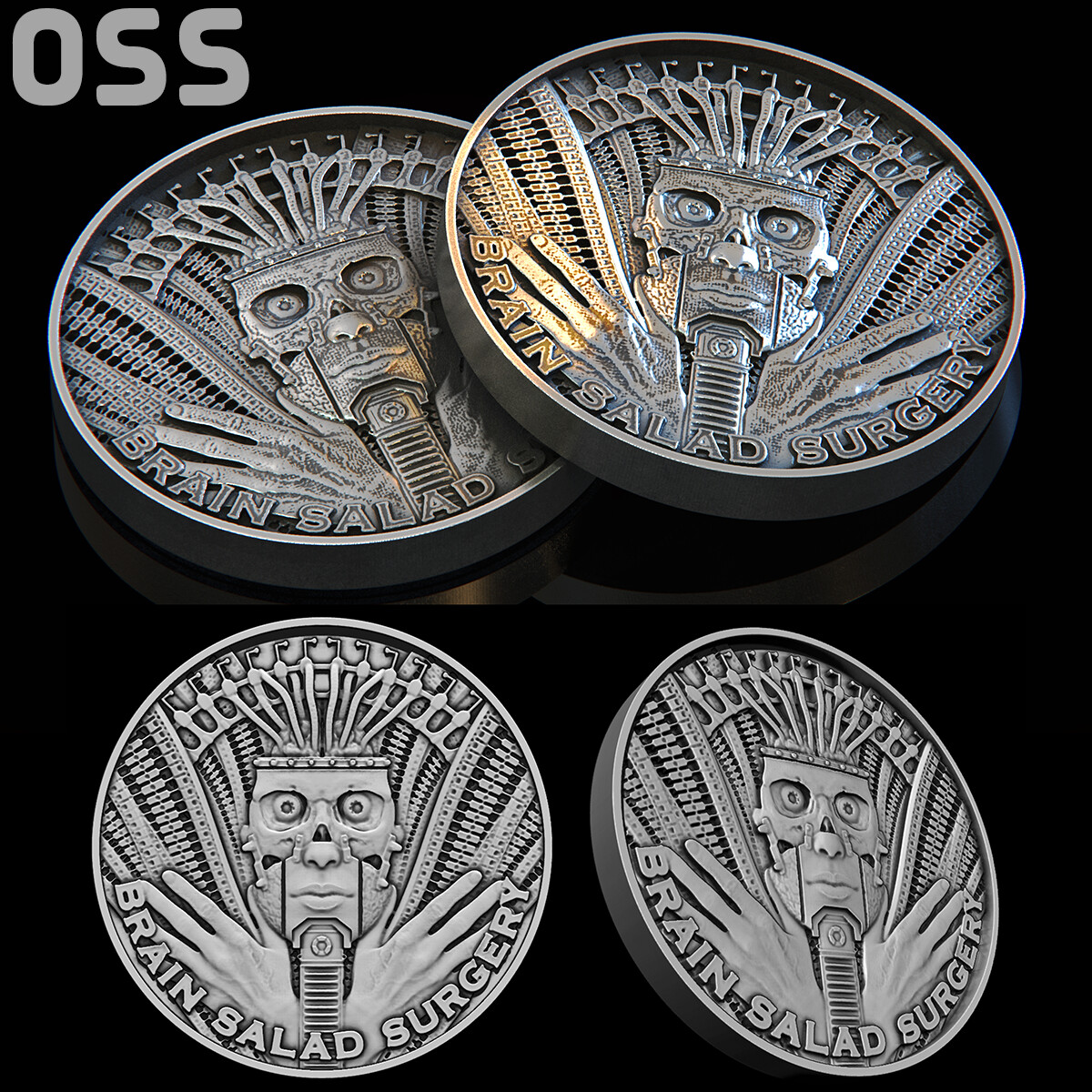 ArtStation - Fiber Laser 3D Coins - Combo 011 - A bit of HR Giger ...
