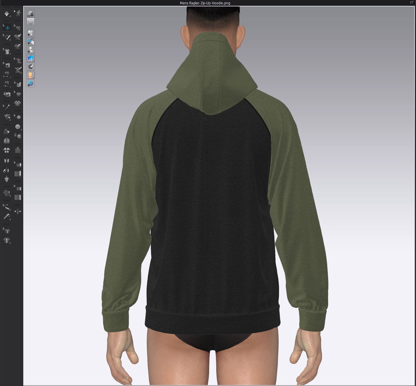 ArtStation - Mens Raglan Zip-Up Hoodie, marvelous designer,clo3d ...
