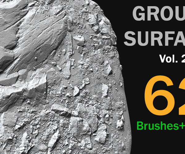 ArtStation - Ground Surfaces Vol.2 4K Brushes and Alpha Pack | Brushes