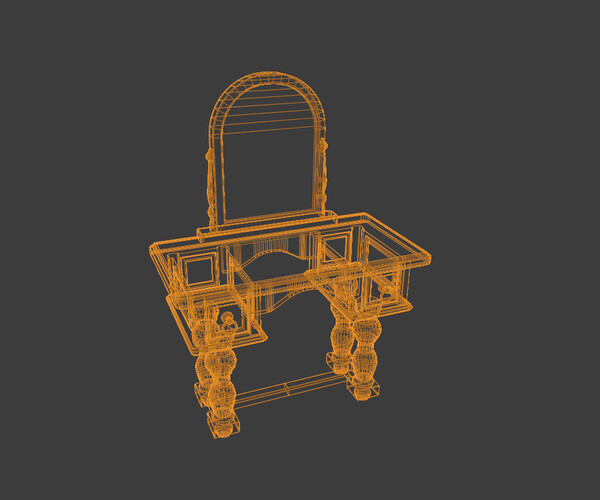 ArtStation - WOODEN DRESSING TABLE LOW POLY GAME READY | Resources