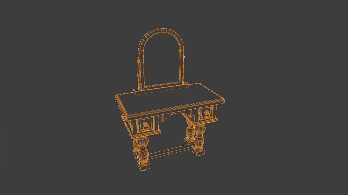 ArtStation - WOODEN DRESSING TABLE LOW POLY GAME READY | Resources
