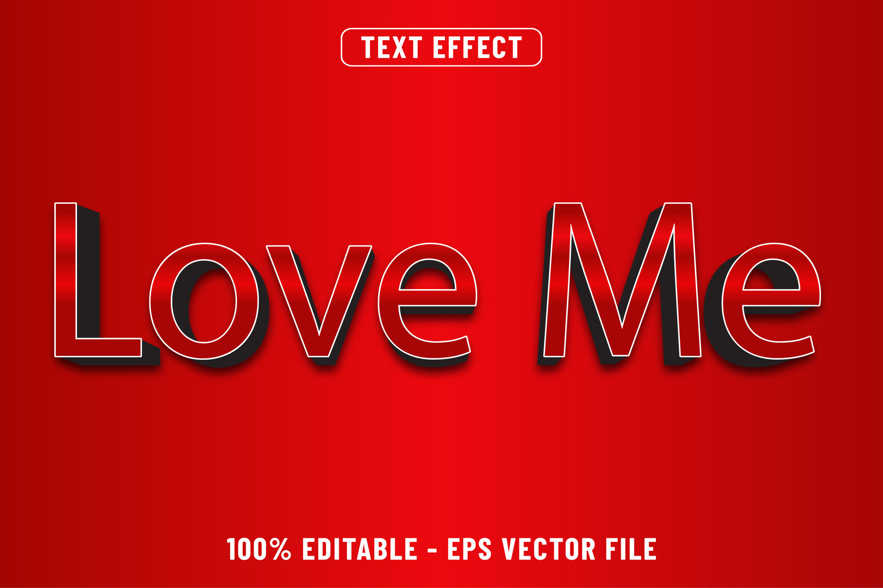 ArtStation - 3D Love Me. Text Effects, EPS Template File | Artworks