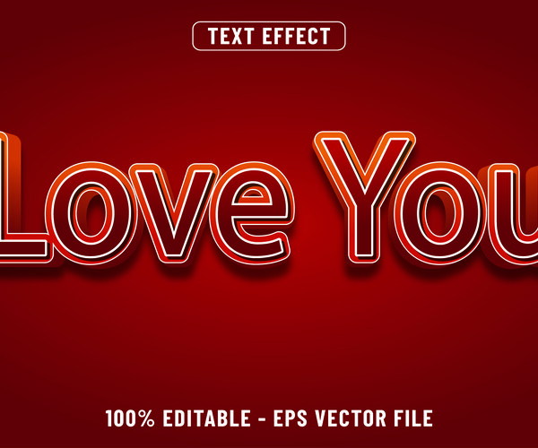 ArtStation - 3D Love You. Text Effects, EPS Template File | Artworks