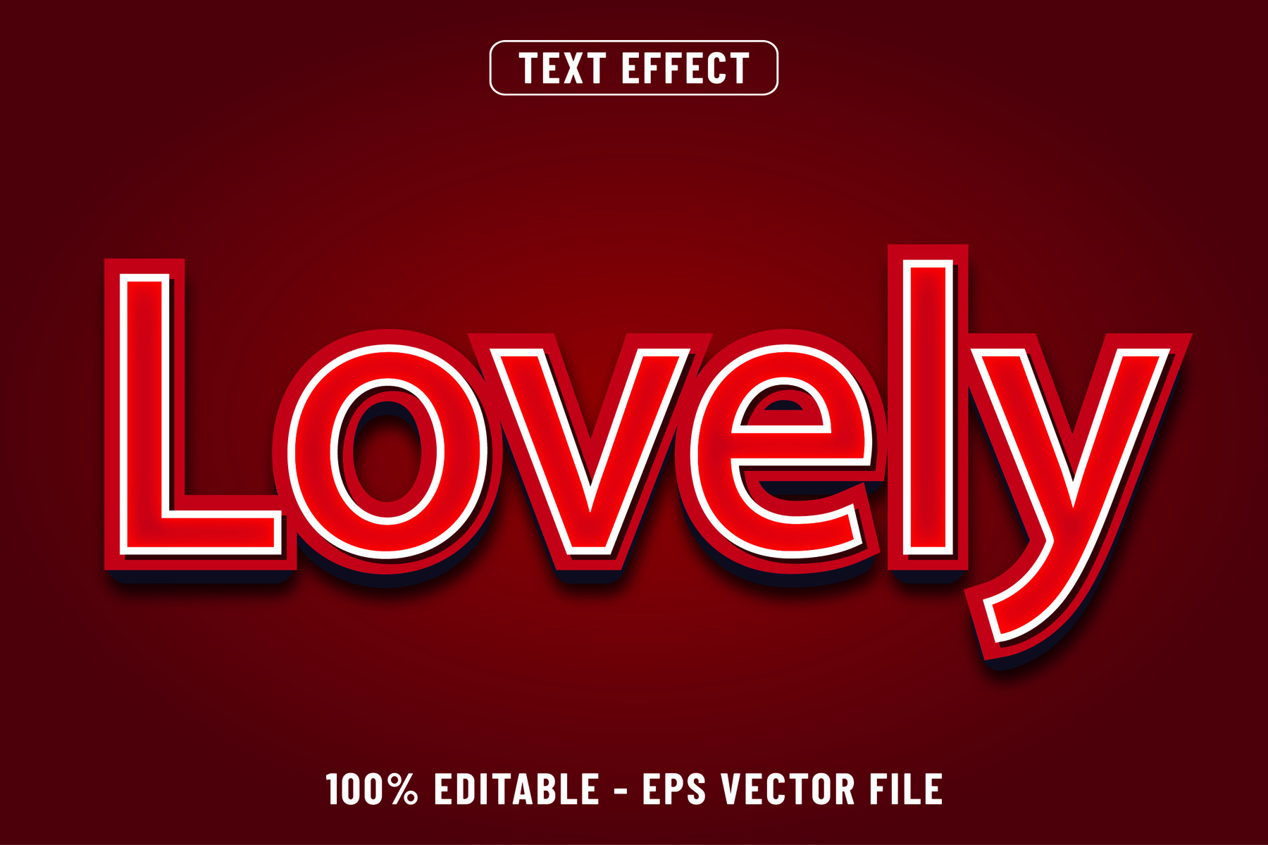 ArtStation - 3D Lovely. Text Effects, EPS Template File | Artworks