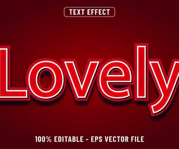 ArtStation - 3D Lovely. Text Effects, EPS Template File | Artworks