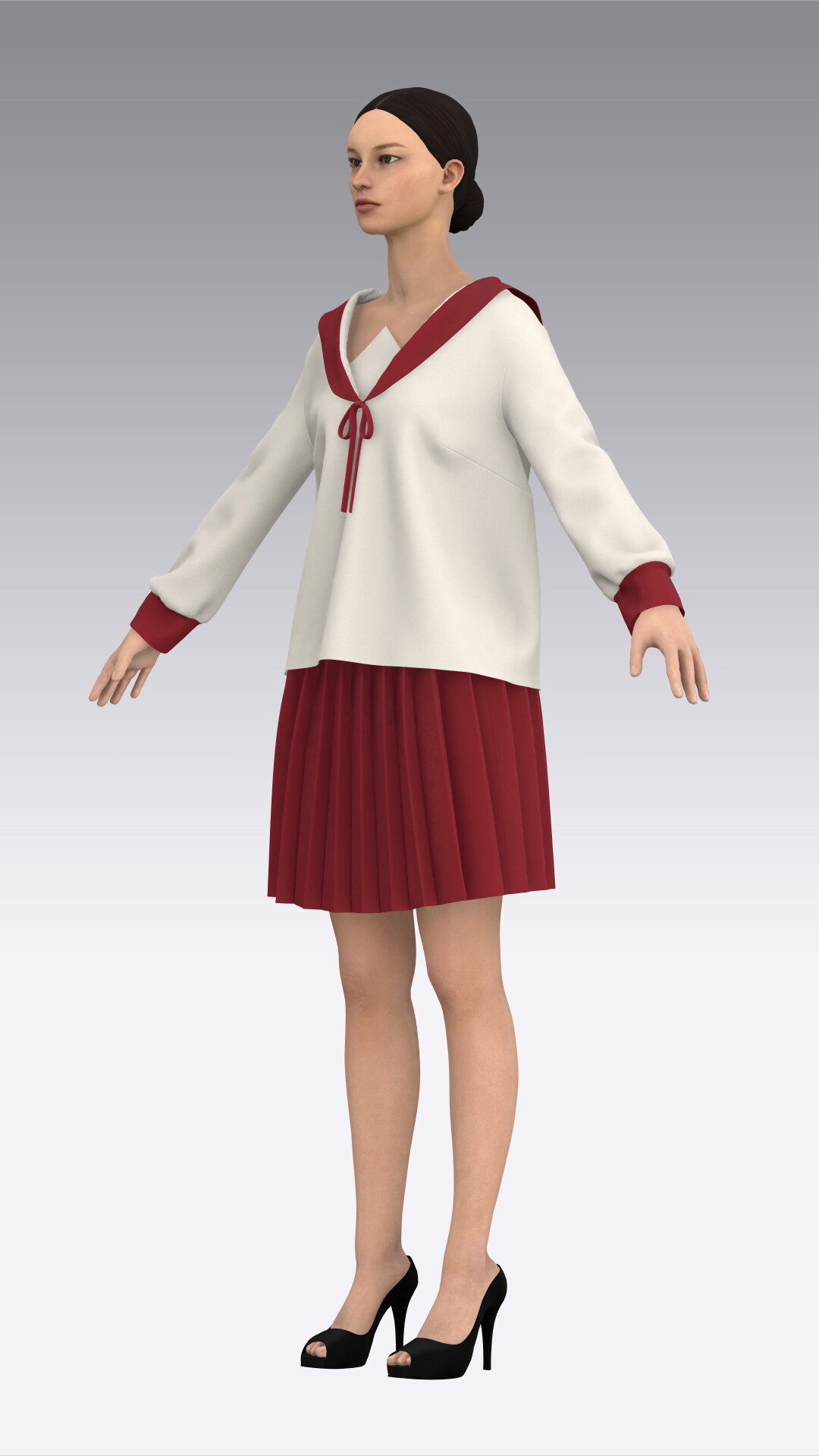 ArtStation - Japanese School uniform Seifuku Outfits MD CLO 3D ZPRJ ZPAC project files 3D model ...