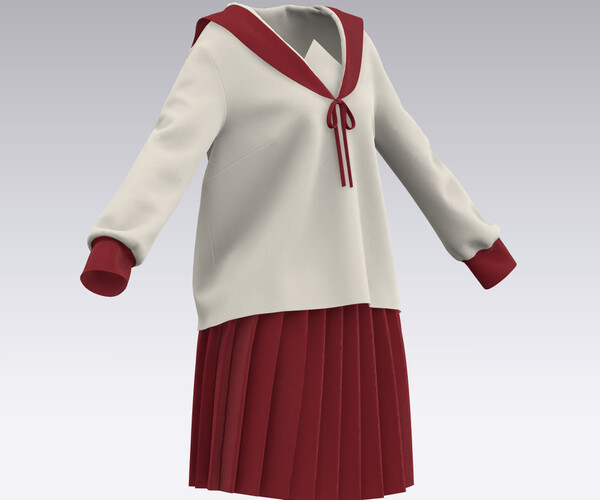ArtStation - Japanese School uniform Seifuku Outfits MD CLO 3D ZPRJ ...
