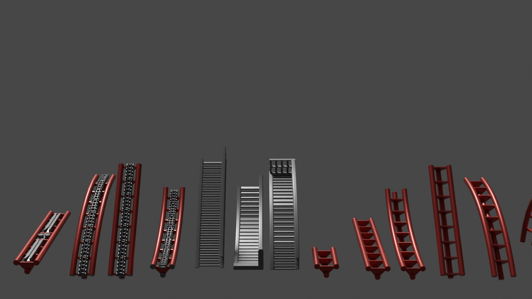 ArtStation - Custom Rollercoaster Track Set | Game Assets