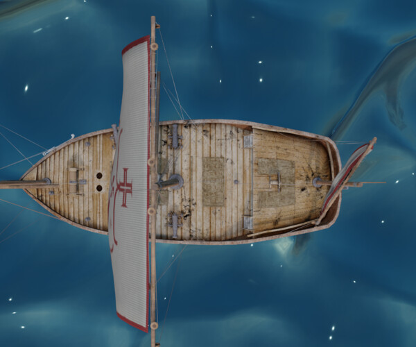 ArtStation - ANIMATED SHIP WITH OCEAN WAVES LOW POLY GAME READY | Game ...