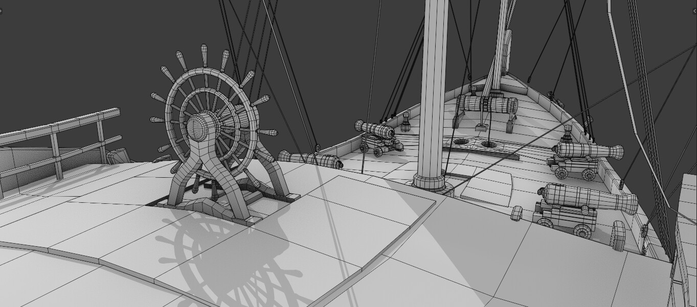 ArtStation - ANIMATED SHIP WITH OCEAN WAVES LOW POLY GAME READY | Game ...