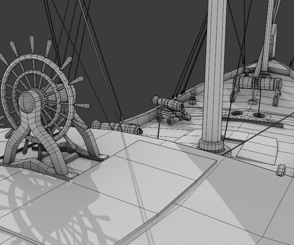 ArtStation - ANIMATED SHIP WITH OCEAN WAVES LOW POLY GAME READY | Game ...