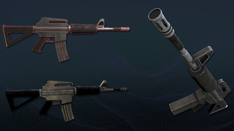 ArtStation - Assault rifle M16 - MG5 Gun - Low Poly 4k Ready to game ...