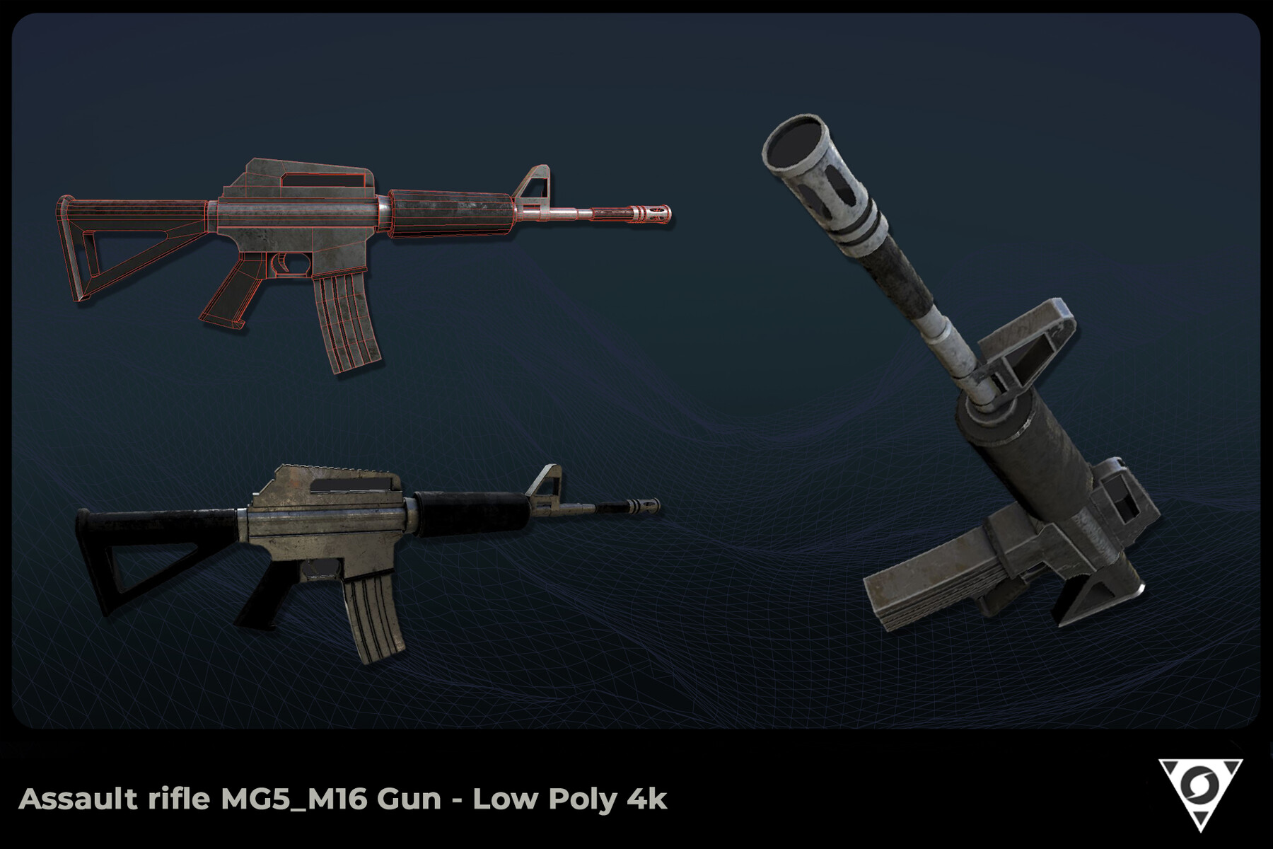 ArtStation - Assault rifle M16 - MG5 Gun - Low Poly 4k Ready to game ...