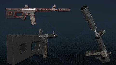 ArtStation - Assault rifle MG2 Gun - Low Poly 4k Ready to game Shooter ...