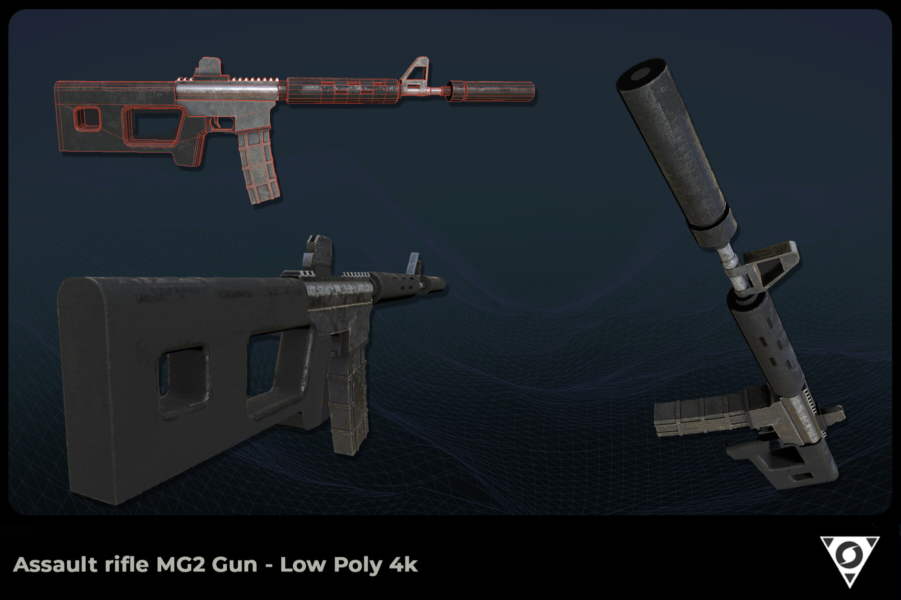 ArtStation - Assault rifle MG2 Gun - Low Poly 4k Ready to game Shooter ...