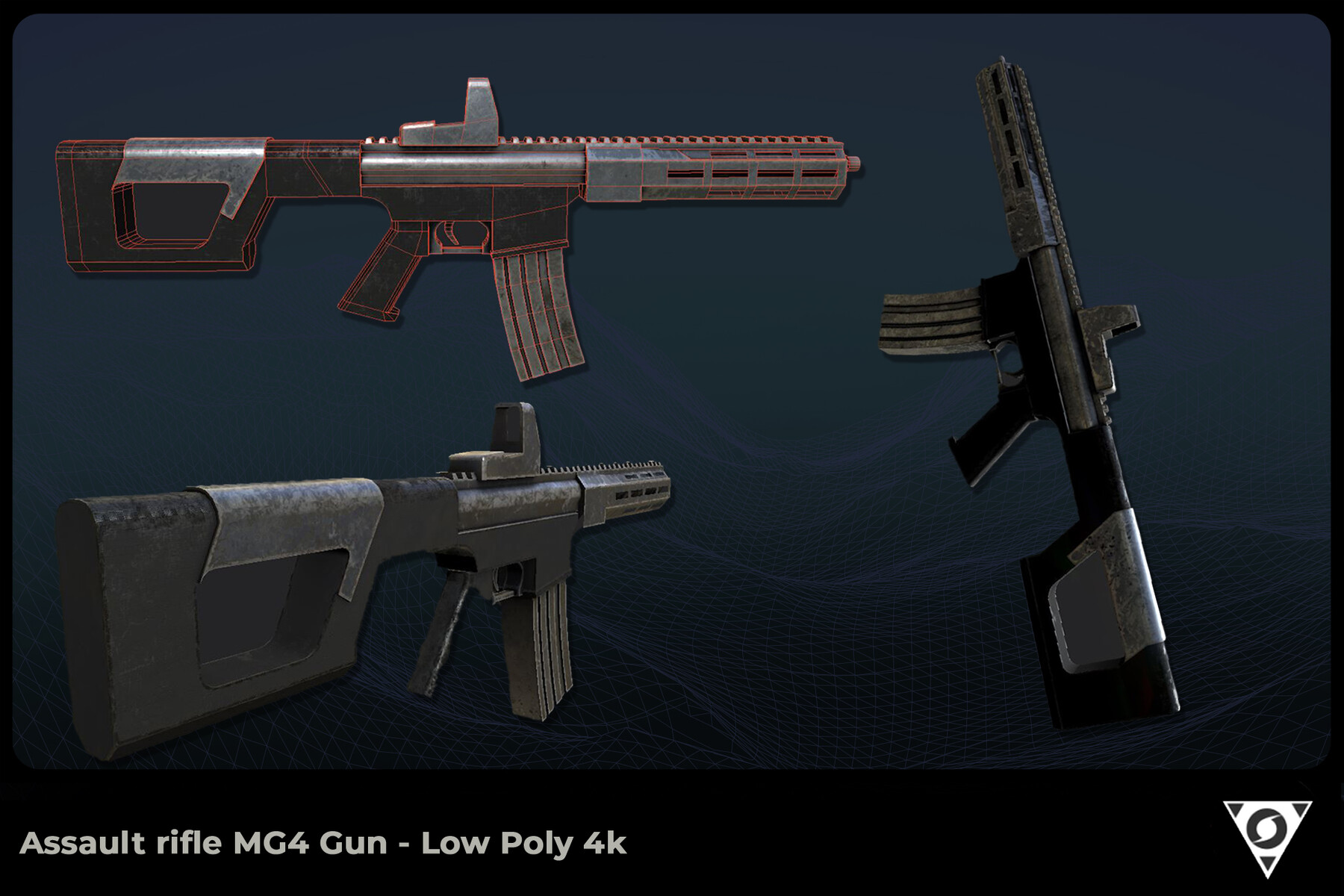 ArtStation - Assault rifle guns - FULL BUNDLE - Low Poly 4k Ready to ...