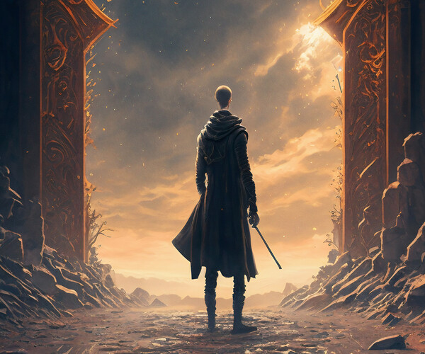 ArtStation - The Path to the Unknown: A Man's Gaze into the Unknown | Artworks