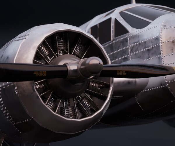 ArtStation - Aircraft - Beechcraft Model 18 , 3D model | Resources