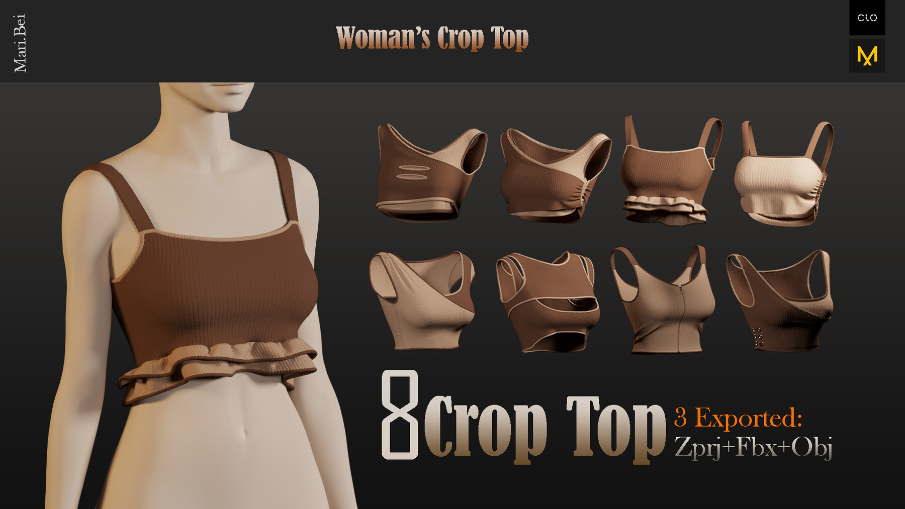ArtStation - Woman's Crop Top | Game Assets