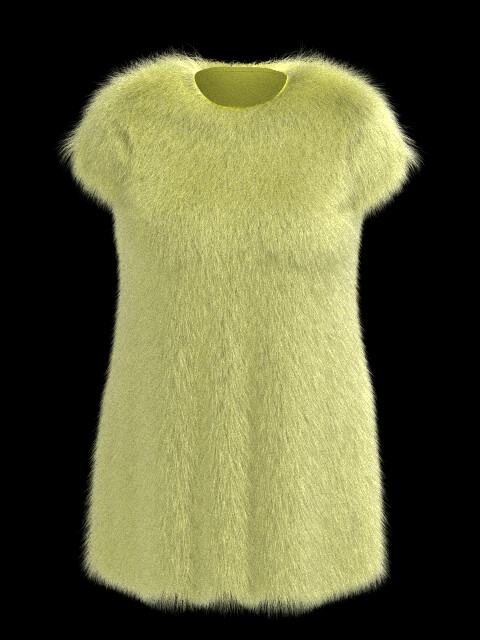 ArtStation - 3D YELLOW FURRY DRESS / WOMEN | Resources
