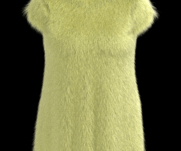 ArtStation - 3D YELLOW FURRY DRESS / WOMEN | Resources