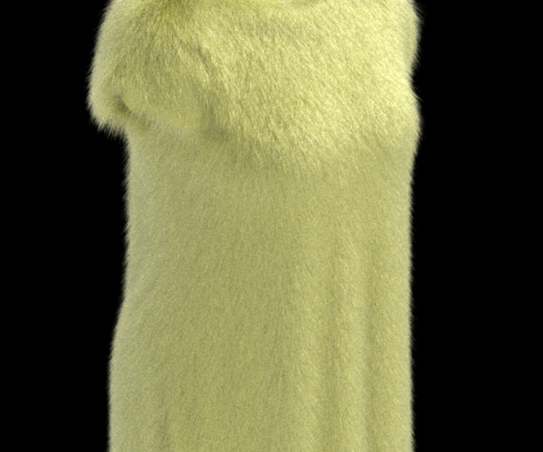ArtStation - 3D YELLOW FURRY DRESS / WOMEN | Resources