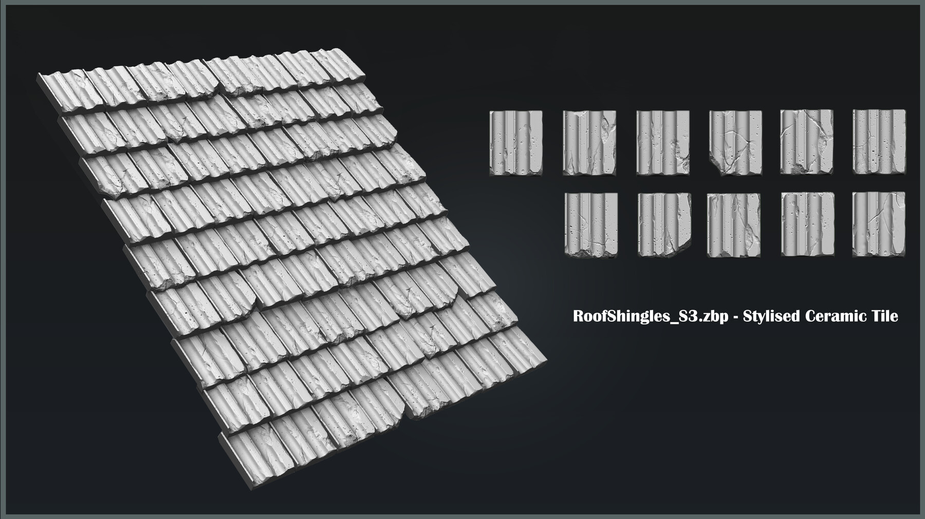 ArtStation - 7 IMM brushes for creating roof tiles & shingles | Brushes