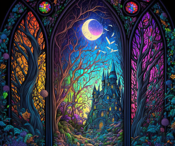 ArtStation - Fantasy Stained Glass Pack (Three Images) | Artworks