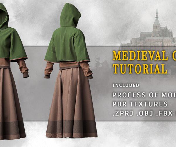 ArtStation - Medieval women Outfit Tutorial / Marvelous Designer / PBR ...