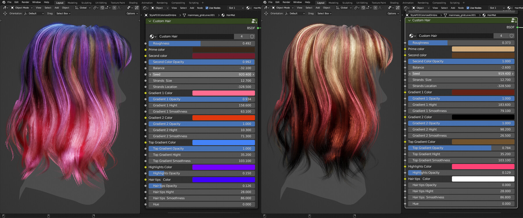 ArtStation - Custom Hair Procedural Material | Resources