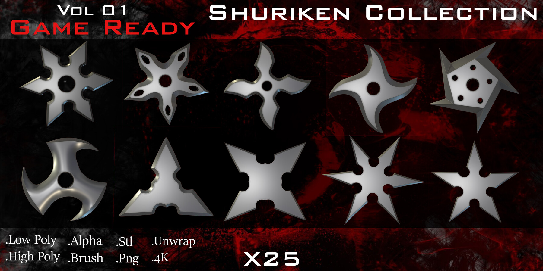 ArtStation - Shuriken_Collection_01 | Game Assets