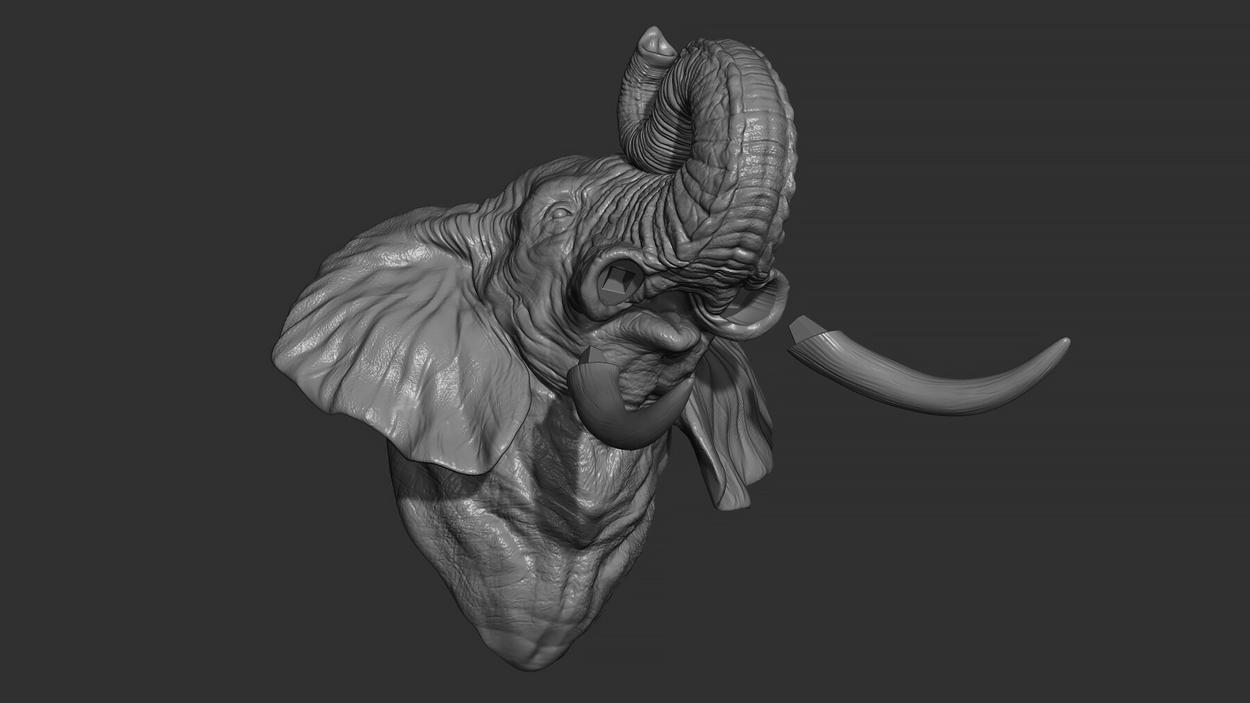 ArtStation - Elephant raised its trunk | Resources