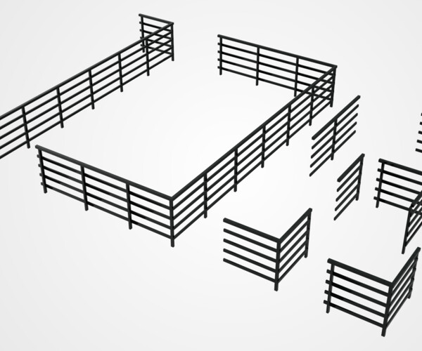 ArtStation - Modular Metal Fence Parts | Game Assets