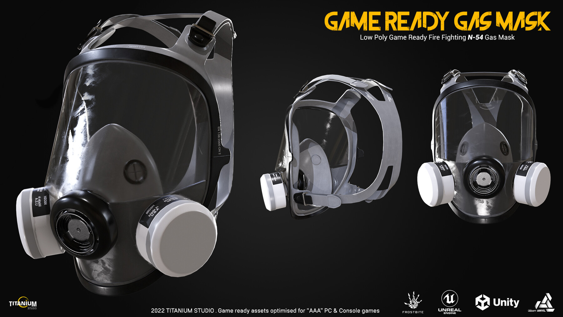 ArtStation - Low Poly Game Ready Fire Fighting Gas mask | Game Assets