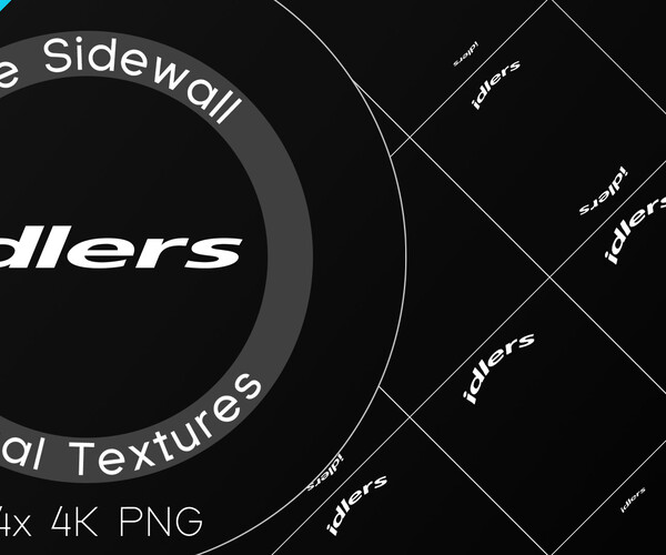 ArtStation - 24x idlers tire sidewall 4K PNG decals | Game Assets