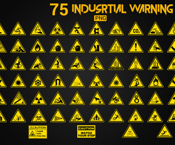 ArtStation - 75 png Warning Decals and Danger Sighns (2K) For Games And ...