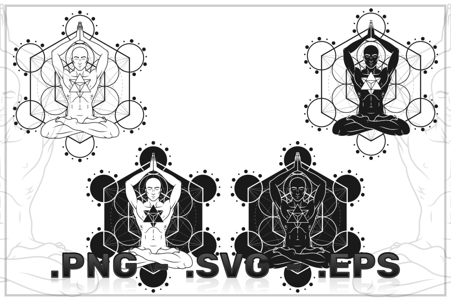 ArtStation - Vector Design Of Man Meditating With Metatron | Artworks
