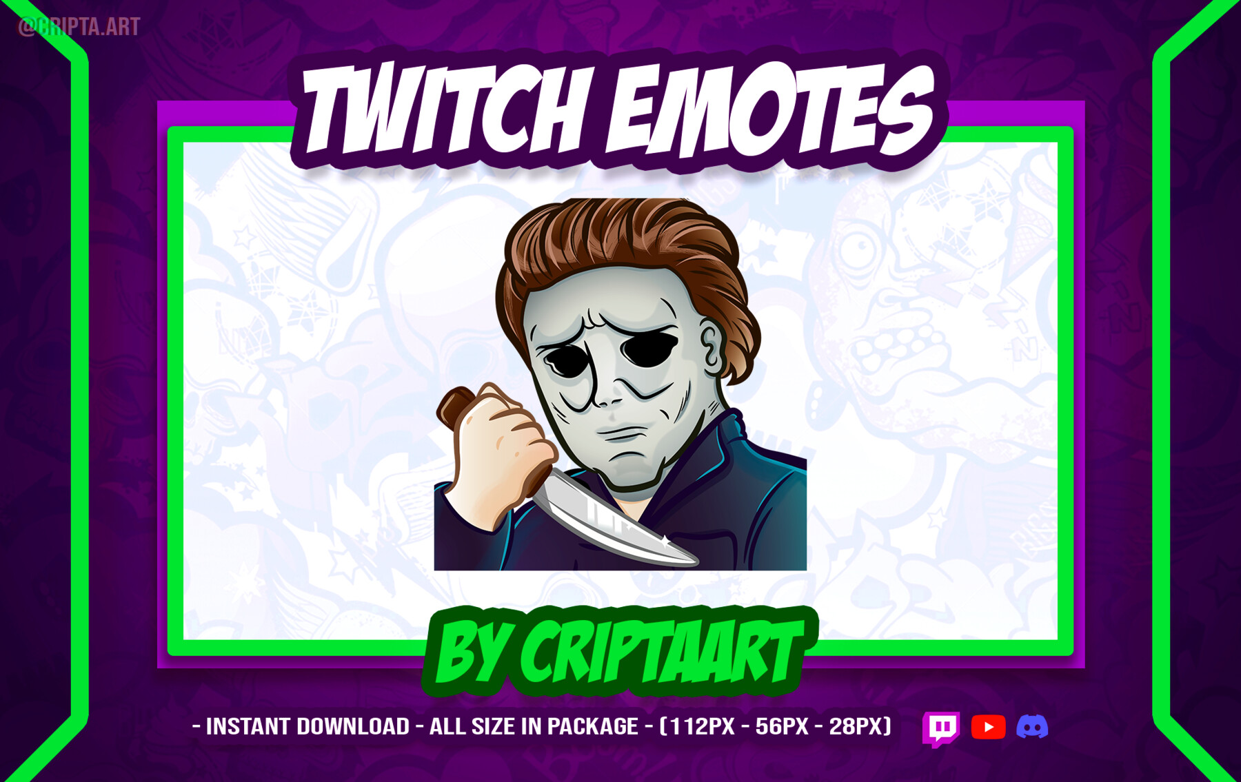 ArtStation - Twitch Emote (2 options) / Michael Myers Emote / Knife ...