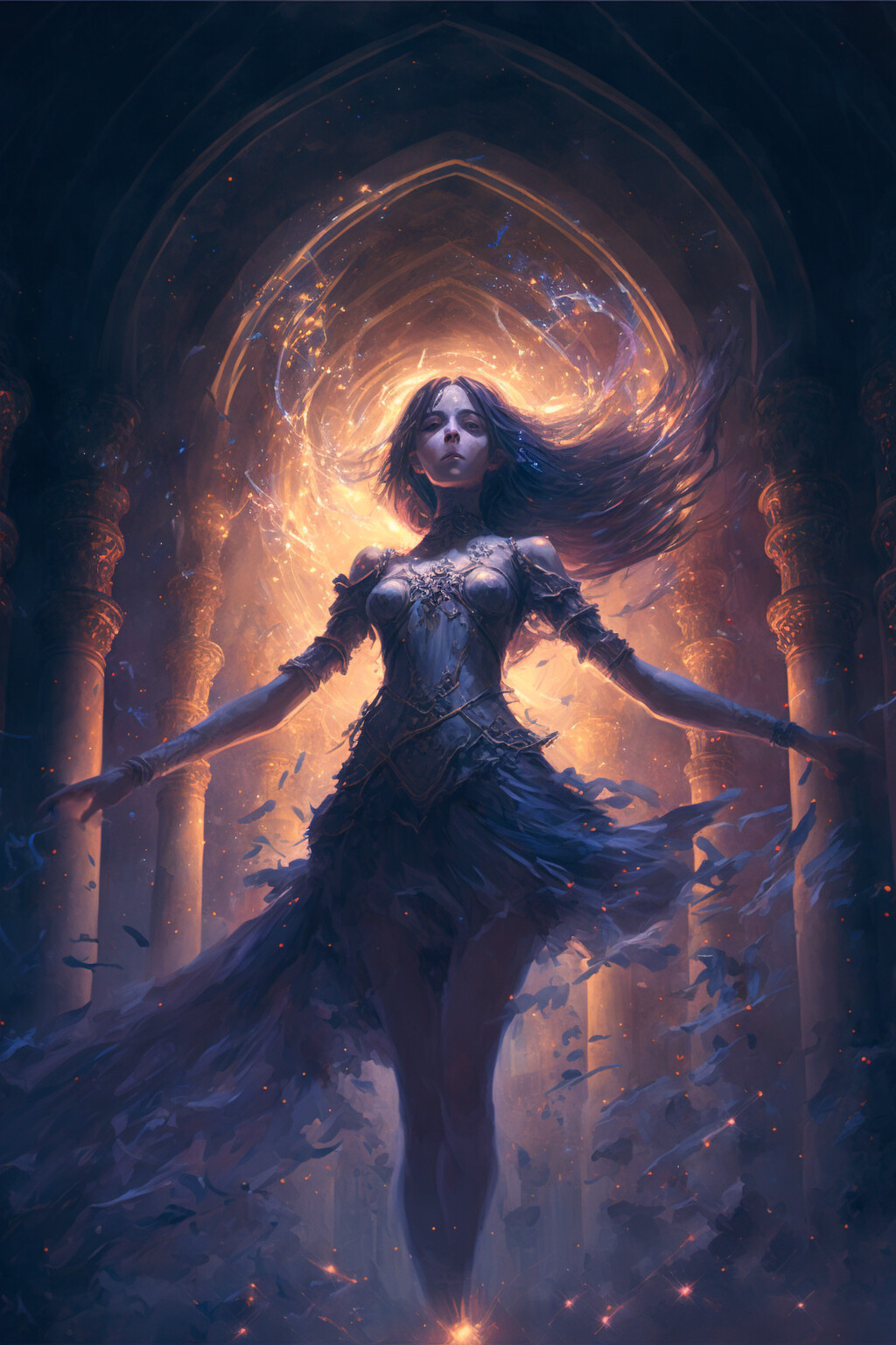ArtStation - Ethereal Enchantment: A Gothic Chapel Dance of the Starlit Goddess 6 | Artworks