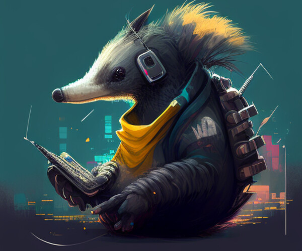 ArtStation - Cyberpunk animals 420 png Midjourney art pack | Artworks