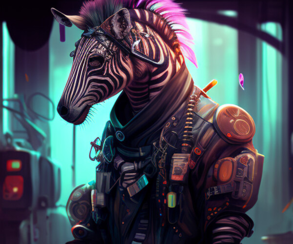 ArtStation - Cyberpunk animals 420 png Midjourney art pack | Artworks
