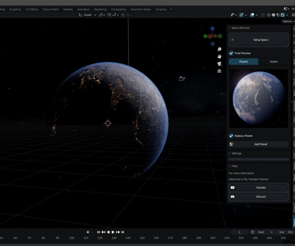 Artstation Space Elements Blender Addon Resources